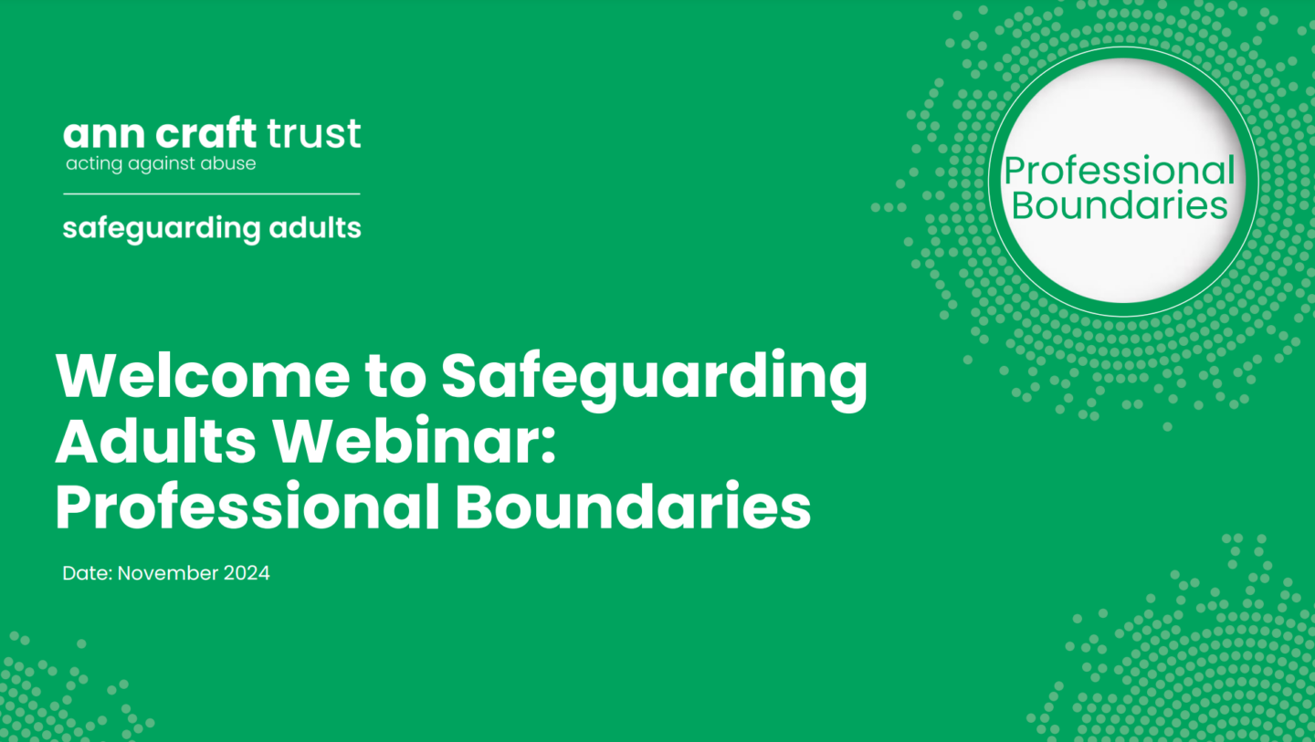 Understanding Professional Boundaries - Safeguarding Adults Week - Ann ...